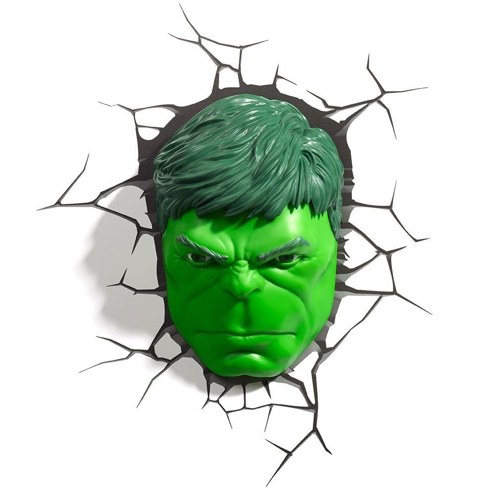 Luminária 3D Light FX Vingadores Rosto do Hulk