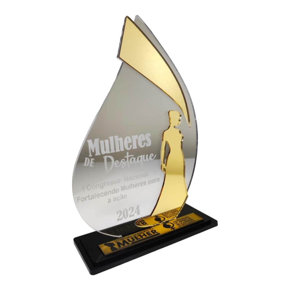 TROFÉU, PLACA DE HOMENAGEM EM ACRÍLICO PERSONALIZADO PARA EVENTOS.