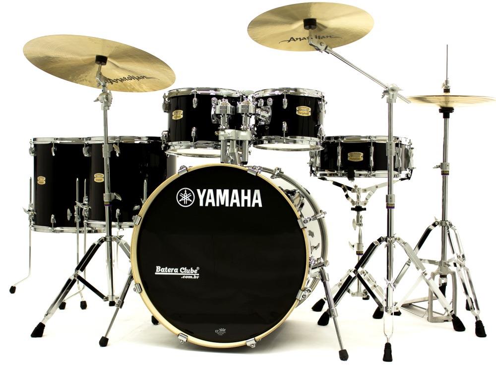 Bateria Yamaha Stage Custom Birch Raven Black Lacquer 22",10",12",14 ...