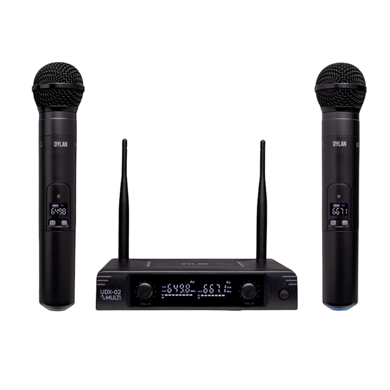 Microfone Dylan Sem Fio UDX-02 Multi Duplo Microfone Dylan Sem Fio UDX-02 Multi Duplo