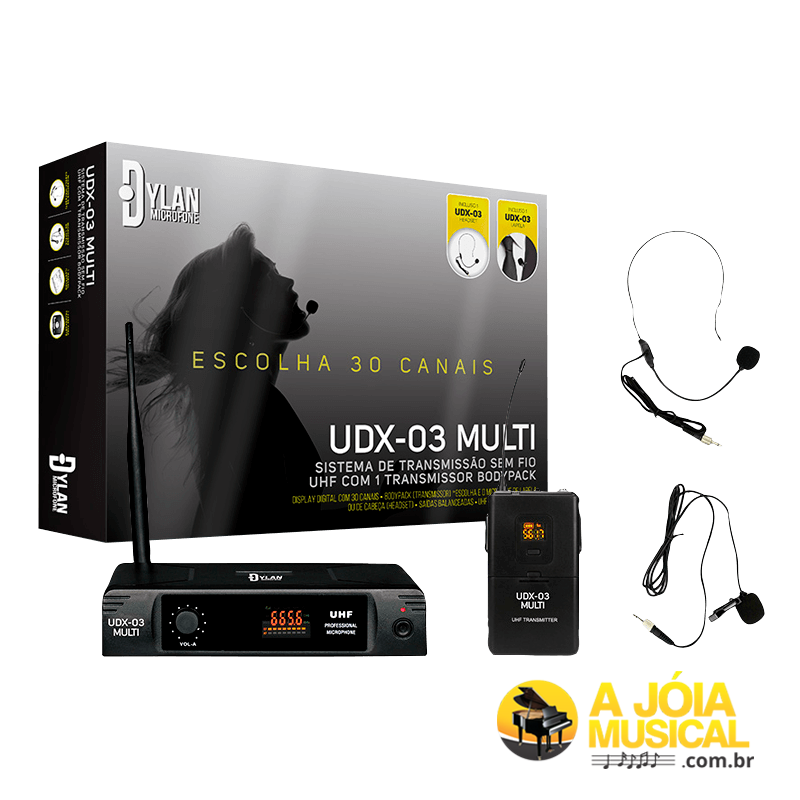 Microfone Dylan Sem Fio UDX-03 Multi Microfone Dylan Sem Fio UDX-03 Multi