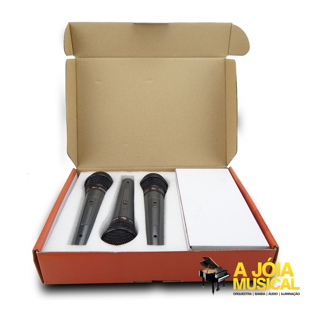 Microfone Kadosh Com Fio KDS-300 (Kit 3 Unidades)