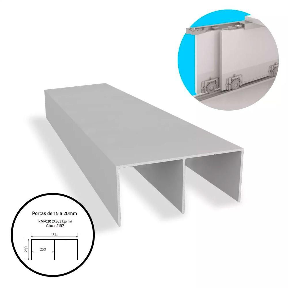 Perfil RM-030 2mts Aluminio Anodizado Fosco - Rometal