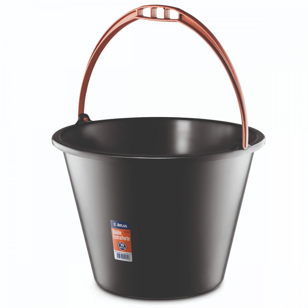 Balde Plástico Extra Forte Multiuso 10L Preto 608P - Atlas