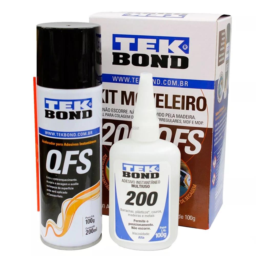 Super Cola Instantânea Kit Mdf Moveleiro C/ Qfs Tekbond : Fixação ...