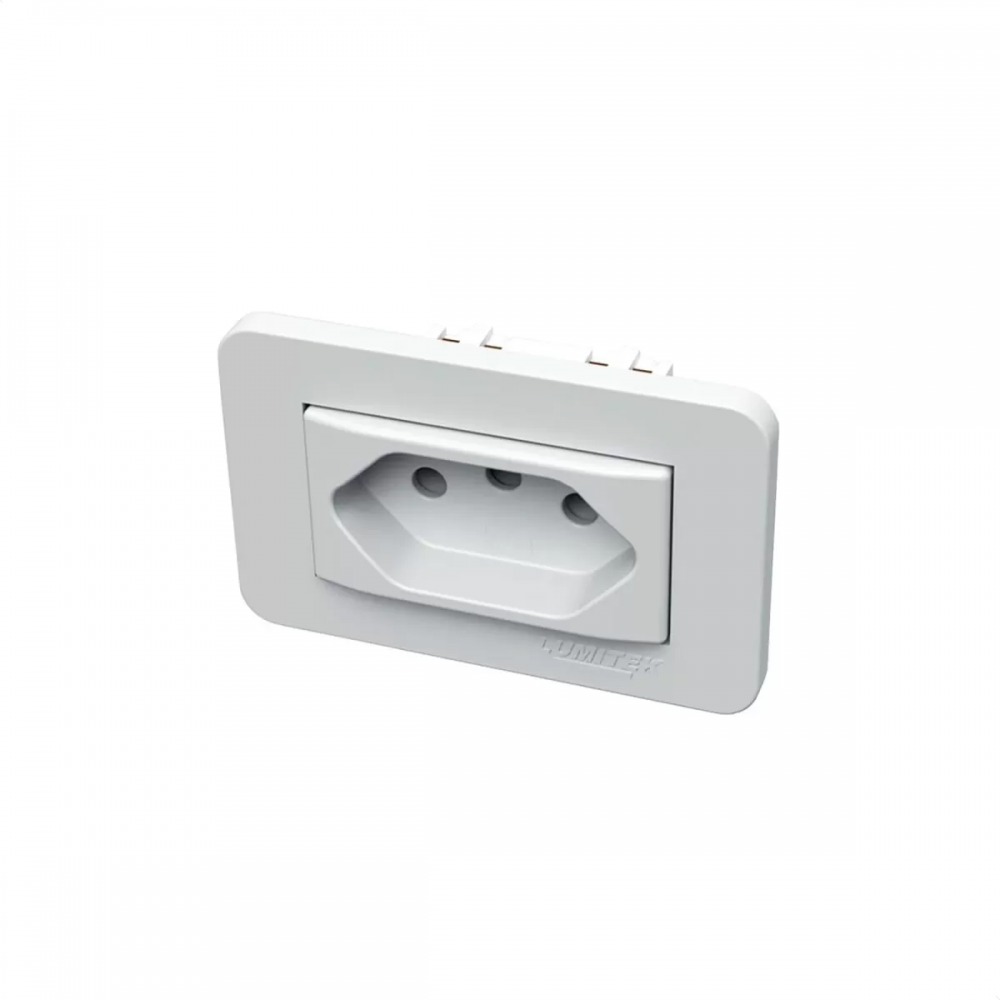 Tomada de Embutir para Móveis 10A Branca Lumitek