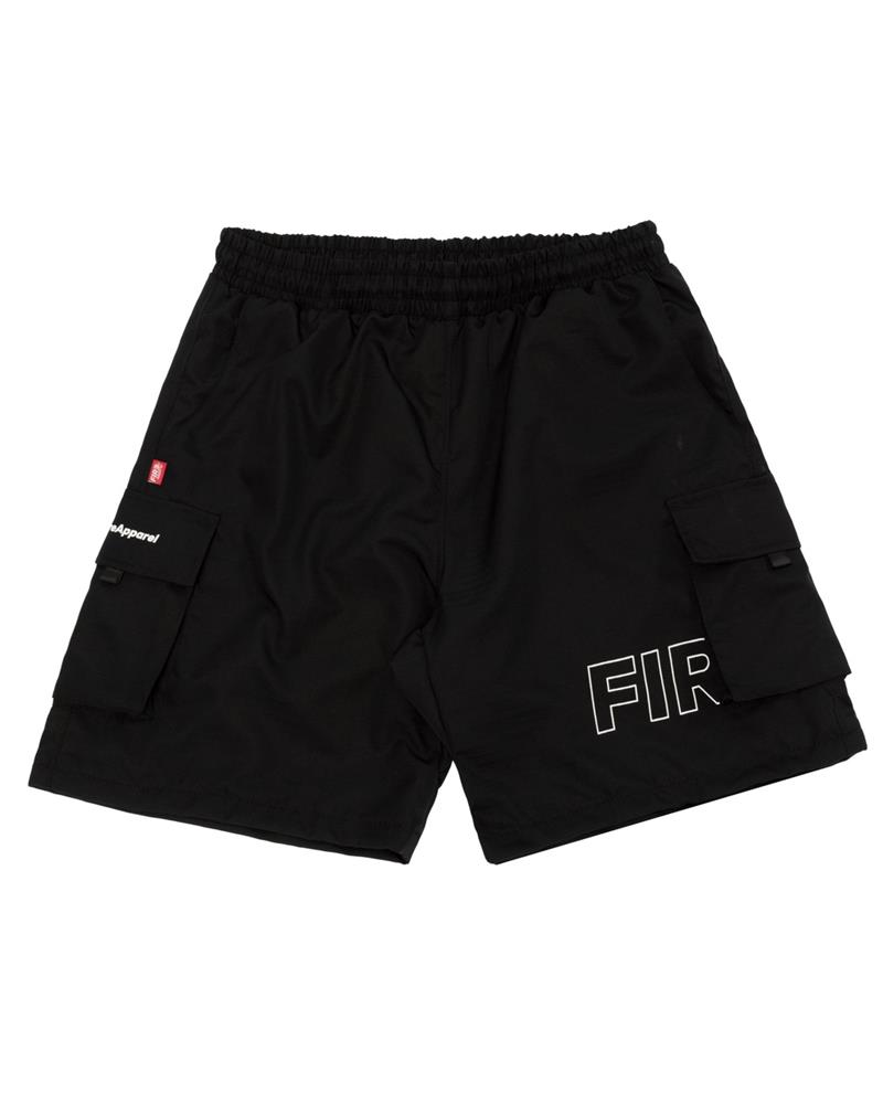 Bermuda Fire Rip Stop Forrada 'F' Logo (Preto) : BERMUDAS FIRE APPAREL