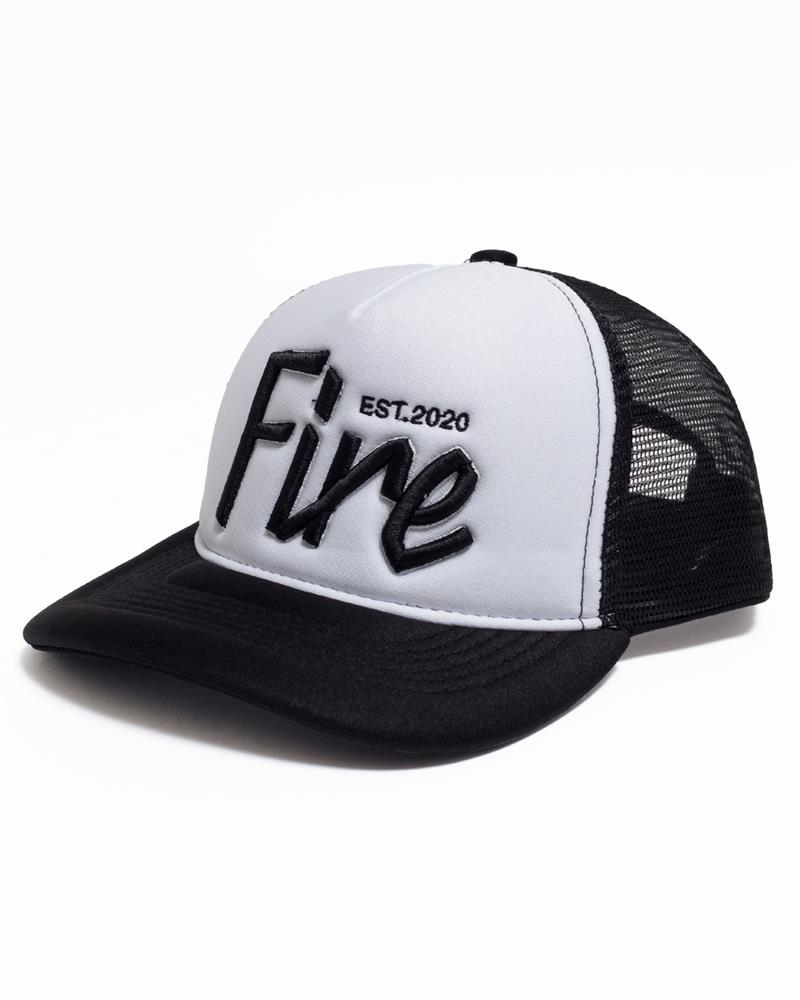 Boné FIRE Trucker Est. 2020 (Preto/Branco) : BONÉS
