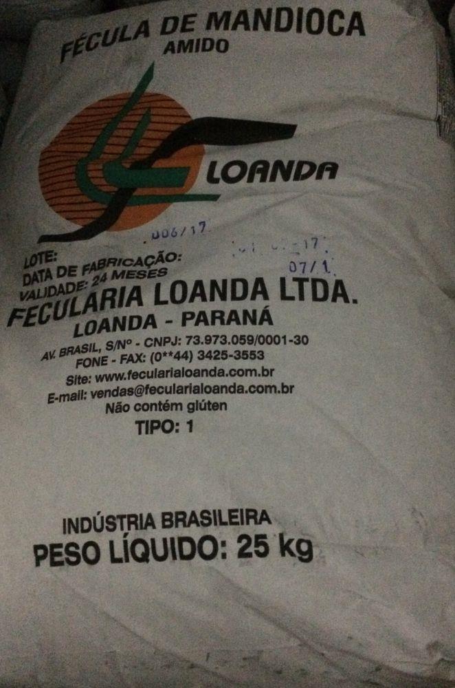 Fécula de Mandioca - Loanda - 25Kg - Saca