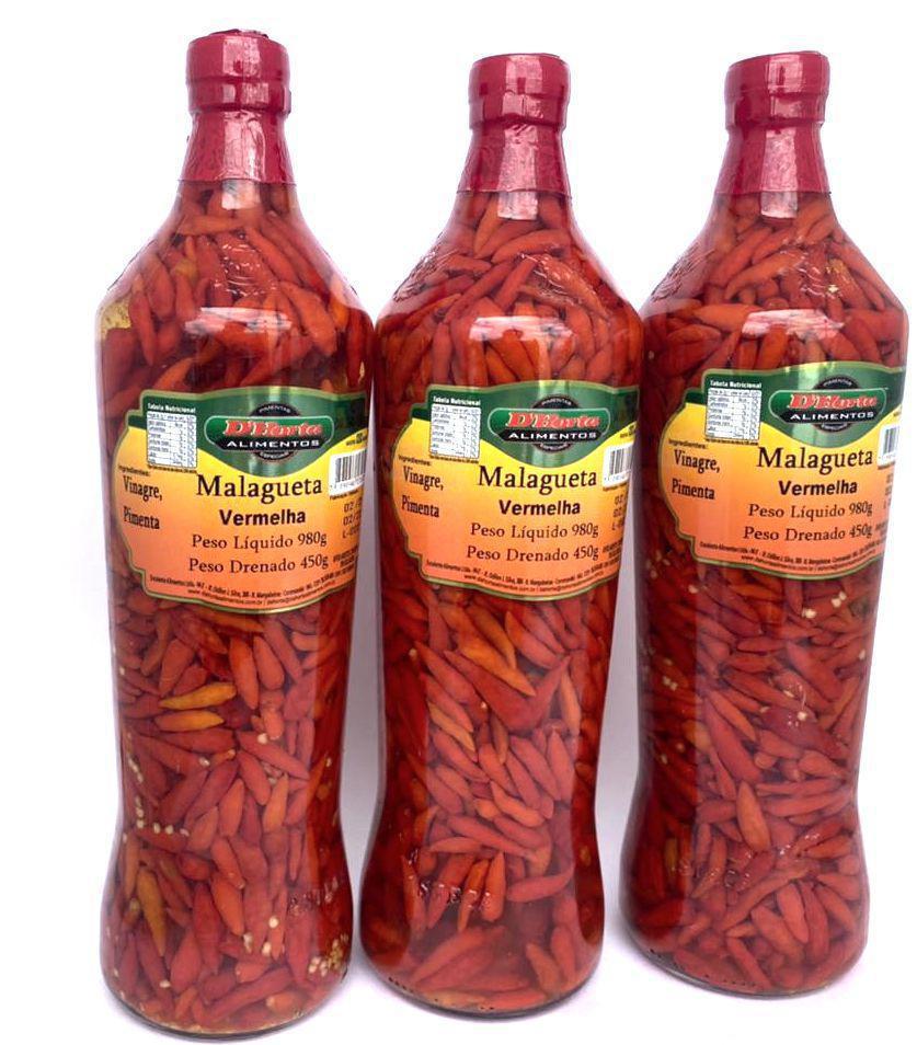 PIMENTA MALAGUETA VERMELHA (GARRAFA 980g) : Temperos e Pimentas ...