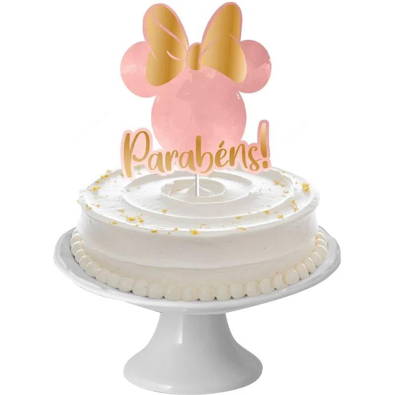 Decoração de Bolo Minnie Rosa Regina Festas