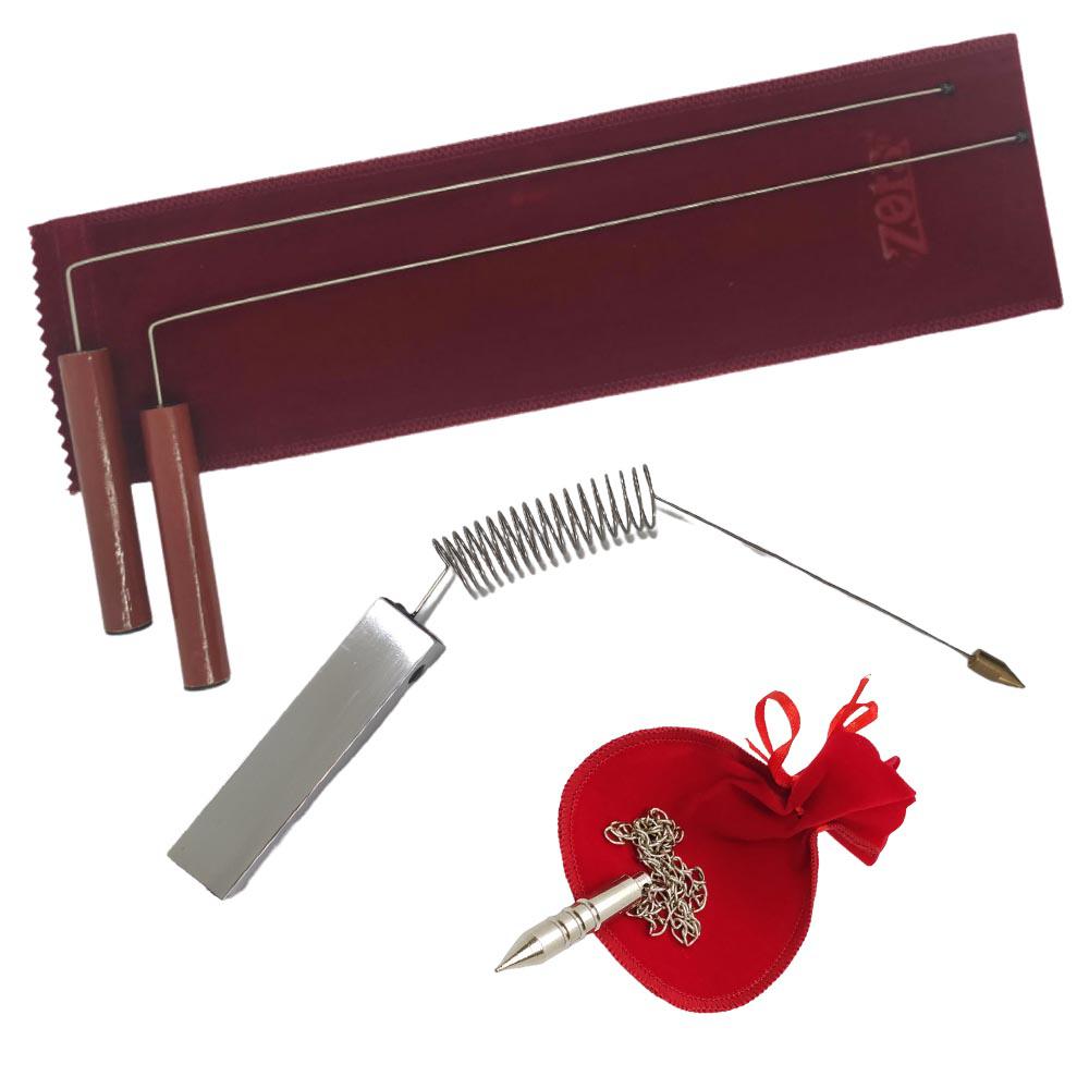 Kit Radiestesia: Dual Rod + Aurímetro Metal + Pêndulo Prata : Radiônica ...