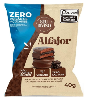 Alfajor Chocolate com Recheio Chocolate Zero Açúcar Sem Glúten Seu ...