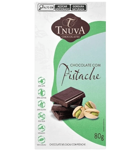 Barra Chocolate com Pistache Tnuva 80g : ALIMENTOS E BEBIDAS - Doces ...