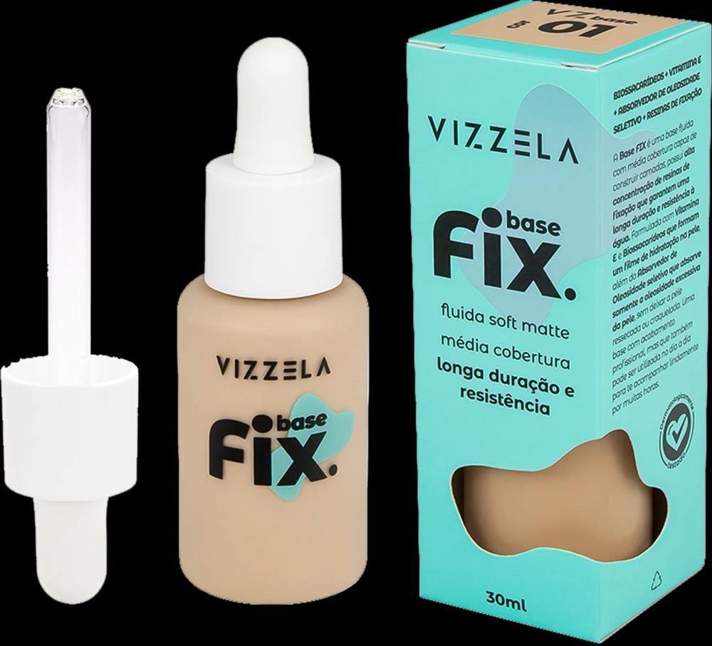 Base Liquida Fix Cor 01 Vizzela 30ml : BELEZA E LIMPEZA - Maquiagem : VegSim - Empório Vegano