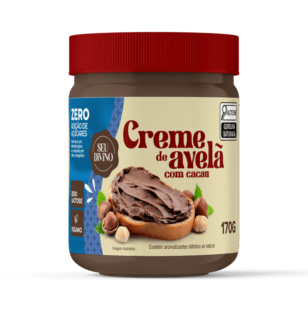 Creme de Avelã com Cacau Zero Açucar Seu Divino 170g : ALIMENTOS E ...