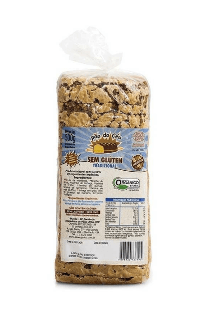 Pão Artesanal, Sem Glúten, Sem Açúcar e Orgânico Pão do Céu 500g refrig ...