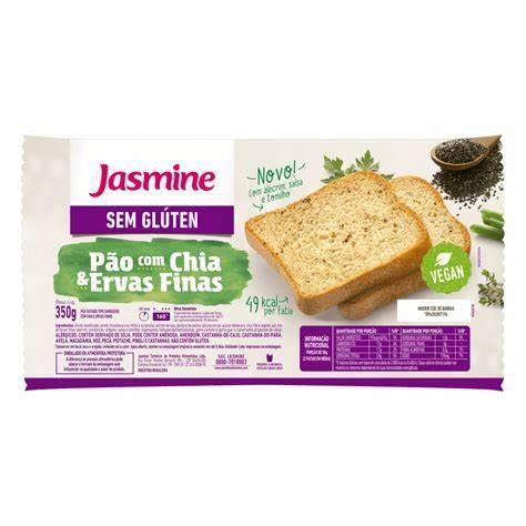 Pão de Forma Chia e Ervas Finas Sem Glúten Jasmine 350g