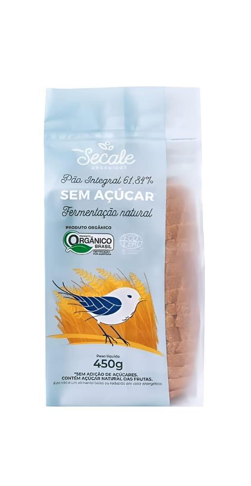 Pão Integral Orgânico Sem Açúcar Secale 450g