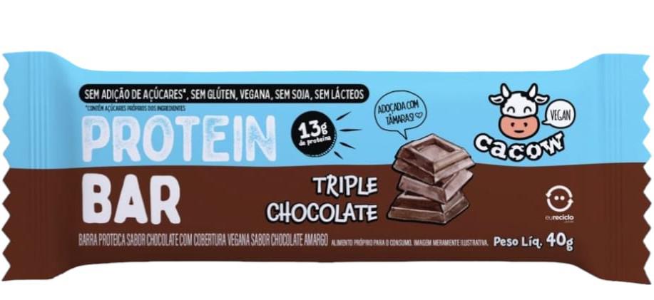 Protein Bar Triple Chocolate Cacow 40g : SUPLEMENTOS - Barrinha e Doce ...