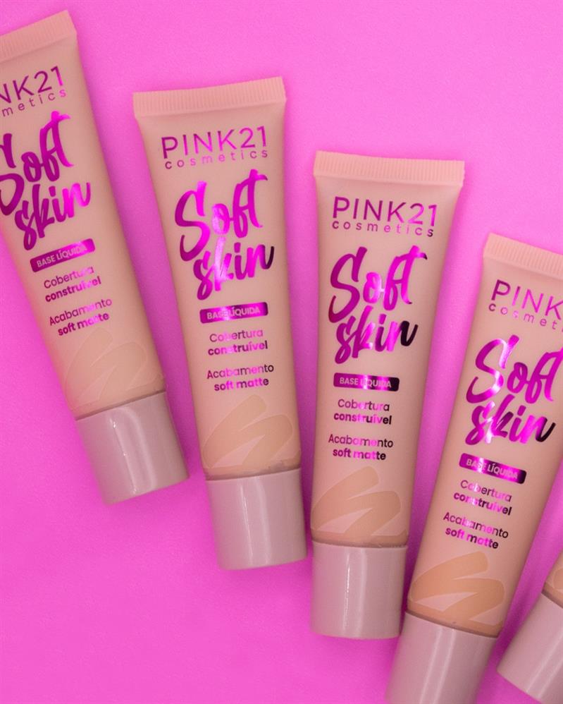 Base Líquida Soft Skin Pink 21 Cosmetics 30ml : MAQUIAGEM - Face - Base : Ellas cosméticos