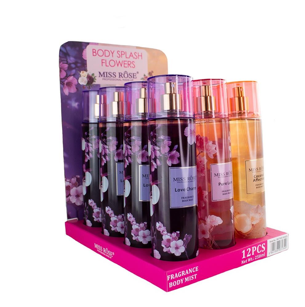 BODY SPLASH FLOWERS MISS ROSE 250ML : MARCAS - Miss Rôse : Ellas cosméticos