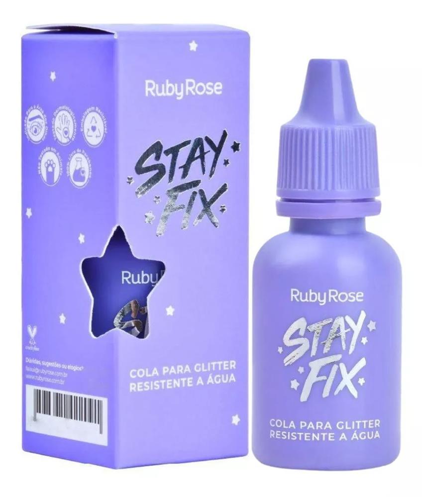 Cola Para Glitter Resistente À Água Stay Fix Ruby Rose 10ml : MAQUIAGEM ...