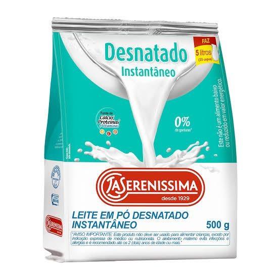 Leite em Pó Desnatado - 500 Gr - Pacote