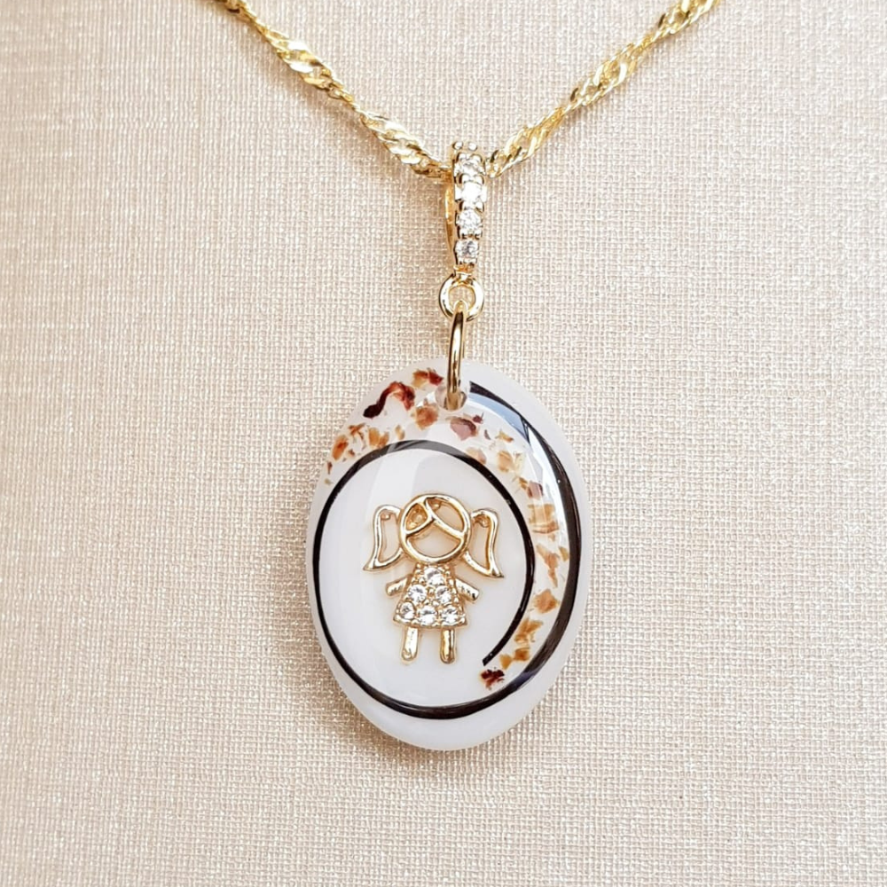 Pingente de Leite Materno, Cabelo e Coto Umbilical com 1 Filho : Combinazione : Lattern Joias ...