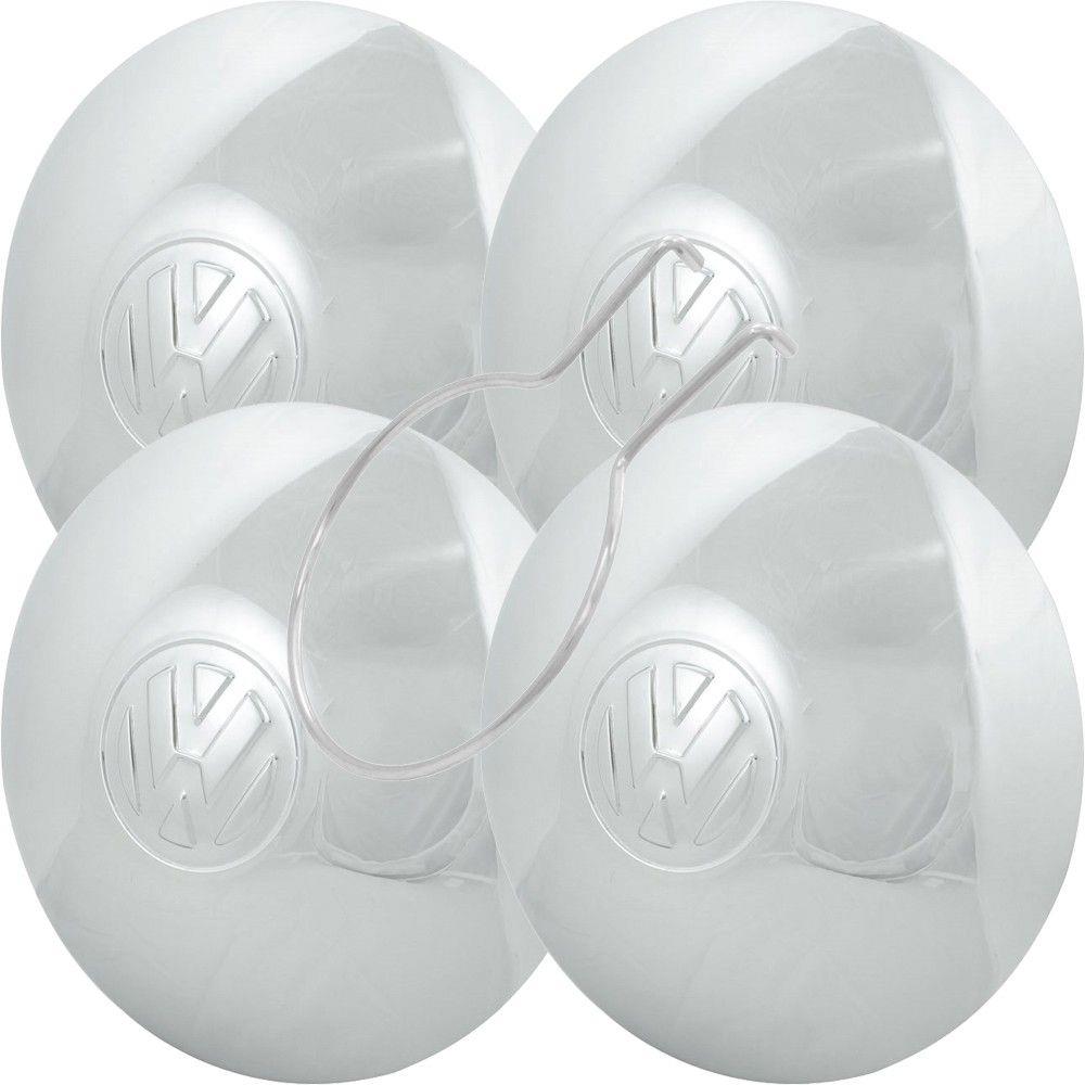 Jogo Com 4, Calota Cromada VW Fusca até 1970 Kombi até 1975 Modelo Roda ...