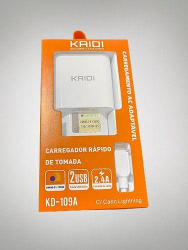 CARREGADOR RÁPIDO PARA CELULAR 2 ENTRADAS CABO IOS USB KD-109A KAIDI : Utilidades - Acessórios ...