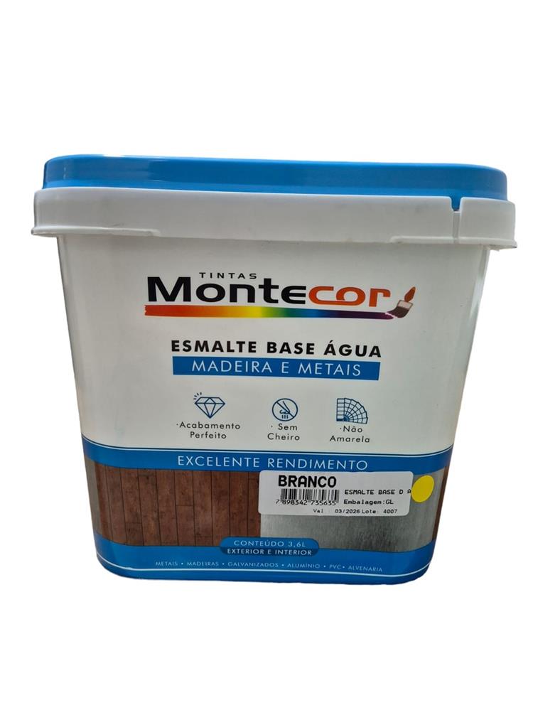 TINTA ESMALTE SINTÉTICO BASE ÁGUA 3,6LT BRANCO MONTECOR : Pintura ...