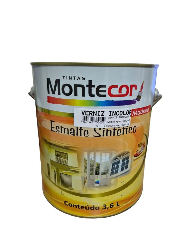 VERNIZ INCOLOR BRILHANTE 3,6 LITROS MONTECOR : Pintura - Verniz : SKR ...