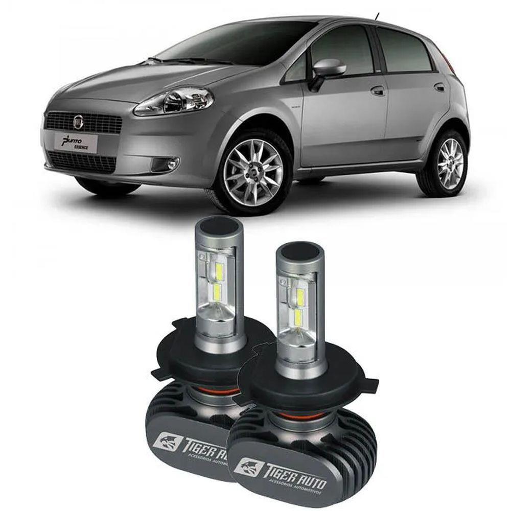 Kit Ultra LED Lâmpada Farol Punto 2008 a 2011 4000 lumens