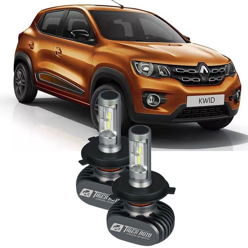 Kit Ultra LED Lâmpada Farol Kwid 2017 a 2019 4000 lumens