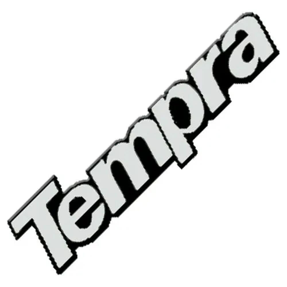 Emblema Adesivo Tempra Fiat Cinza Fundo Preto