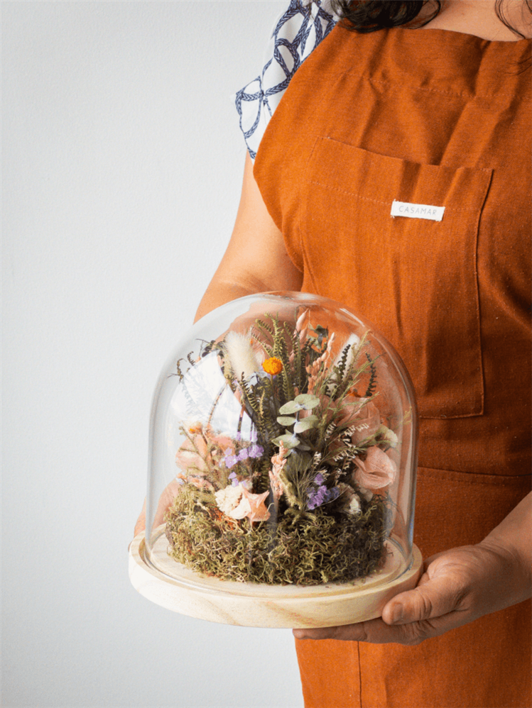 Redoma de flores secas