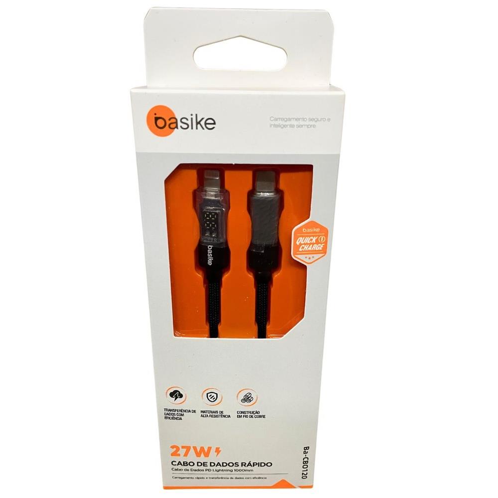 Cabo BASIKE - USB-C - Lightning - 27W - 1 Metro - Ba-CBO120