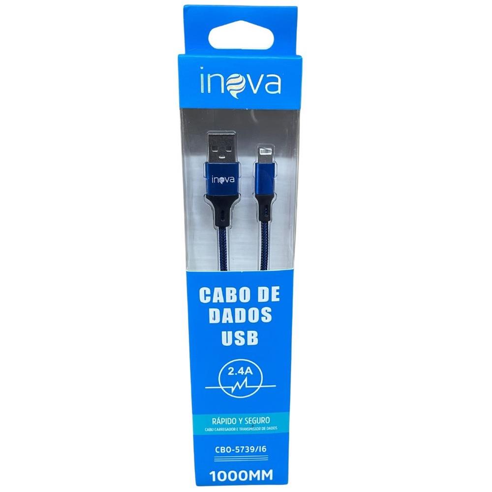 Cabo INOVA- USB Lightning - 2.4A- 1 Metro - CBO-5739