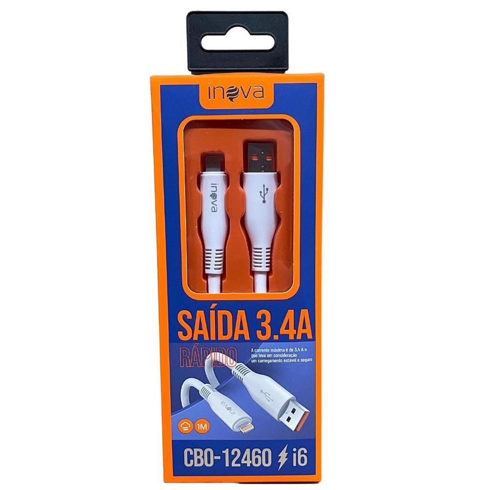Cabo INOVA - USB Lightning- 3.4A - 1 Metro - CBO-12460 : Atacadista de ...