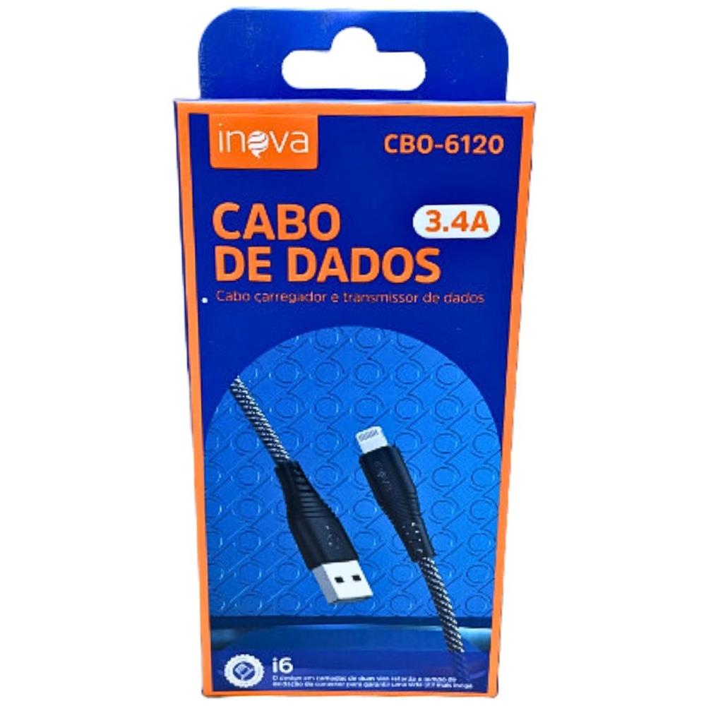 Cabo INOVA - USB LIGHTNING- 3.4A - 2 Metros - CBO-6120