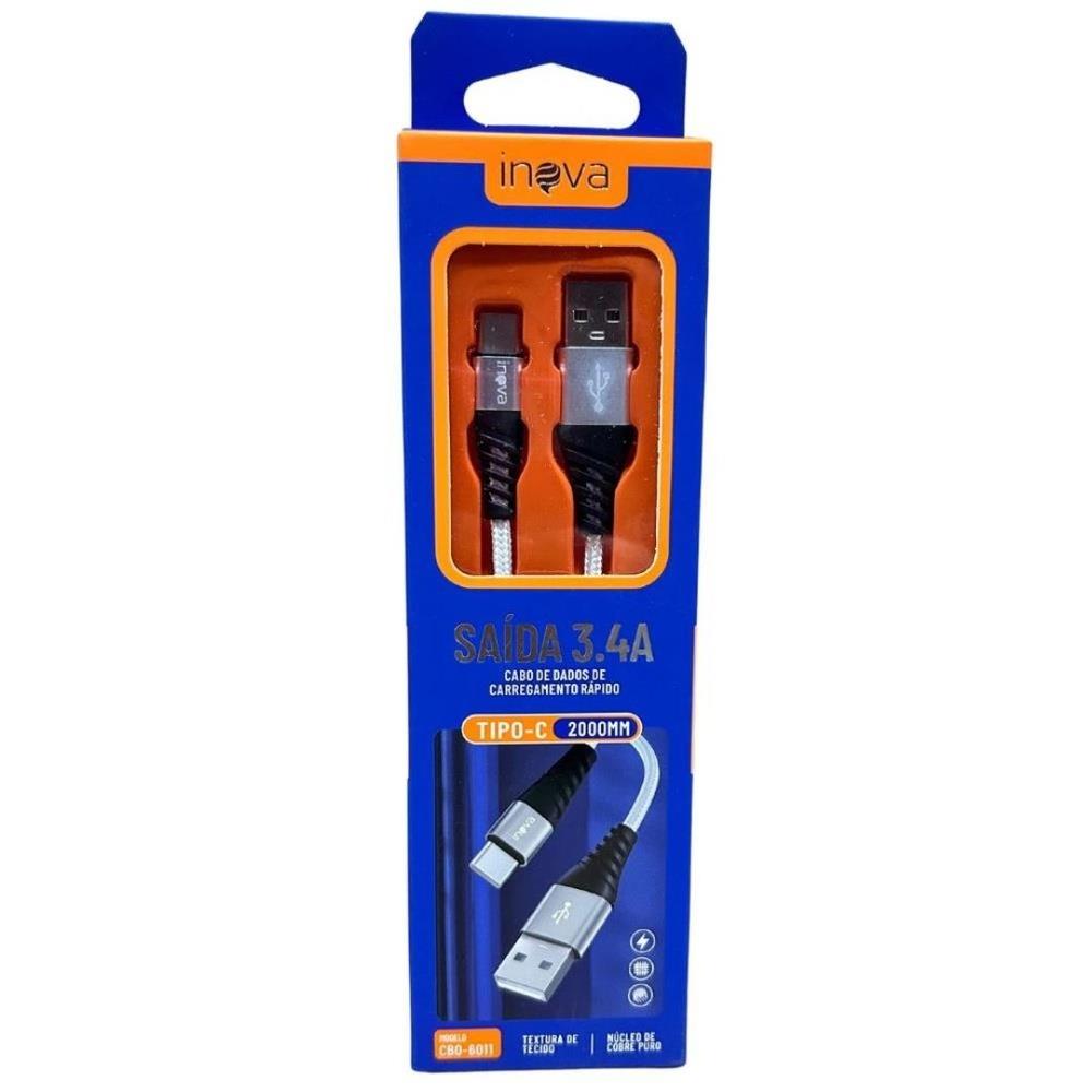 Cabo INOVA - USB TYPE C - 3.4A - 2 Metros - CBO-6011