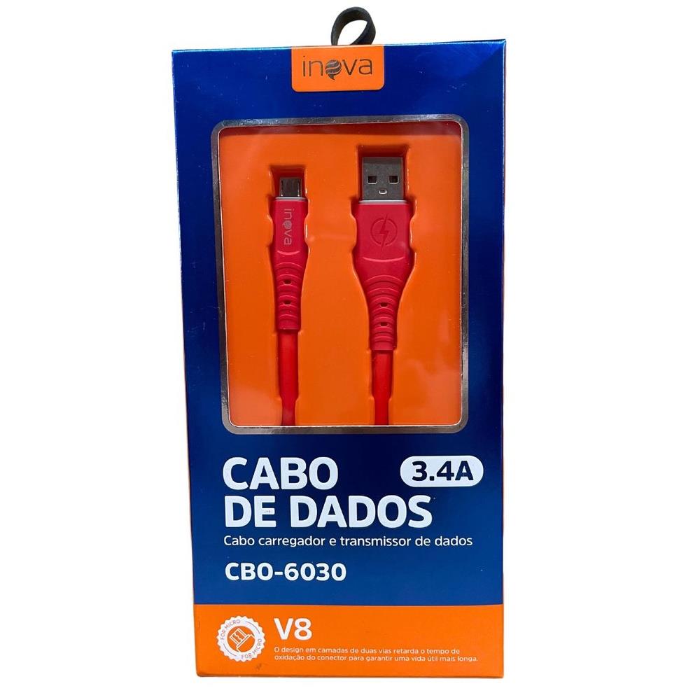 Cabo INOVA - USB V8 - 3.4A - 1 Metro - CBO-6030 : Atacadista de Cabos ...