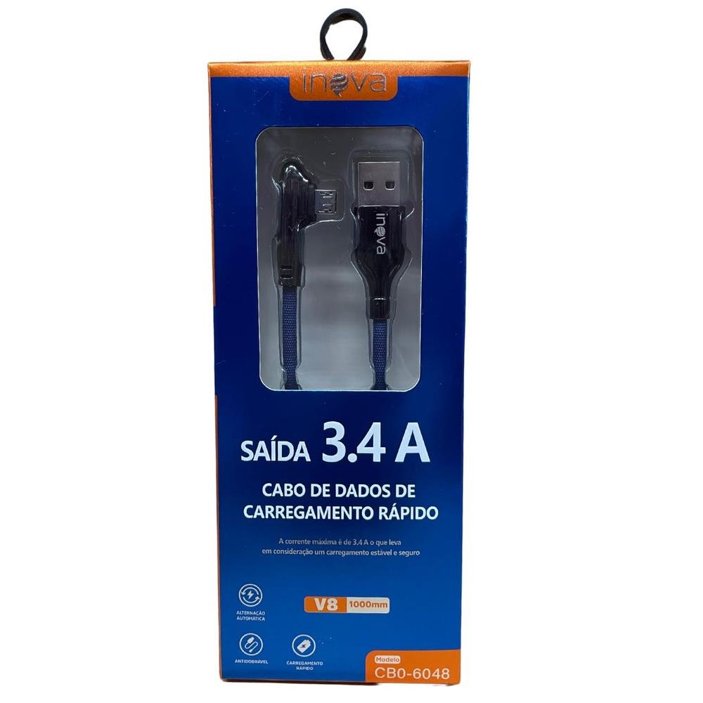 Cabo INOVA - USB V8 - 3.4A - 1 Metro - CBO-6048 : Atacadista de Cabos ...