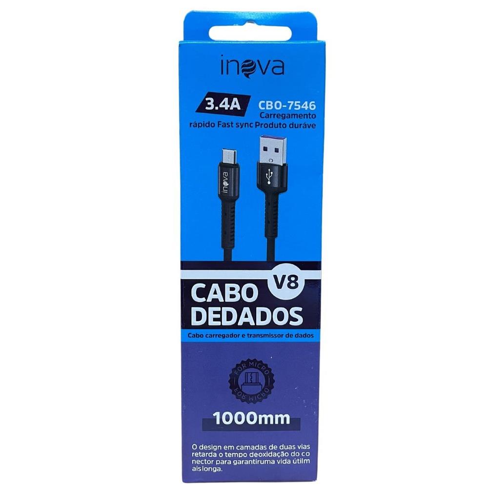Cabo INOVA - USB V8 - 3.4A - 1 Metro - CBO-7546 : Atacadista de Cabos ...