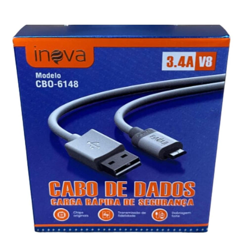Cabo INOVA - USB V8 - 3.4A - 1,2 Metros - CBO-6148 : Atacadista de Cabos V8 para Celular - Inova ...