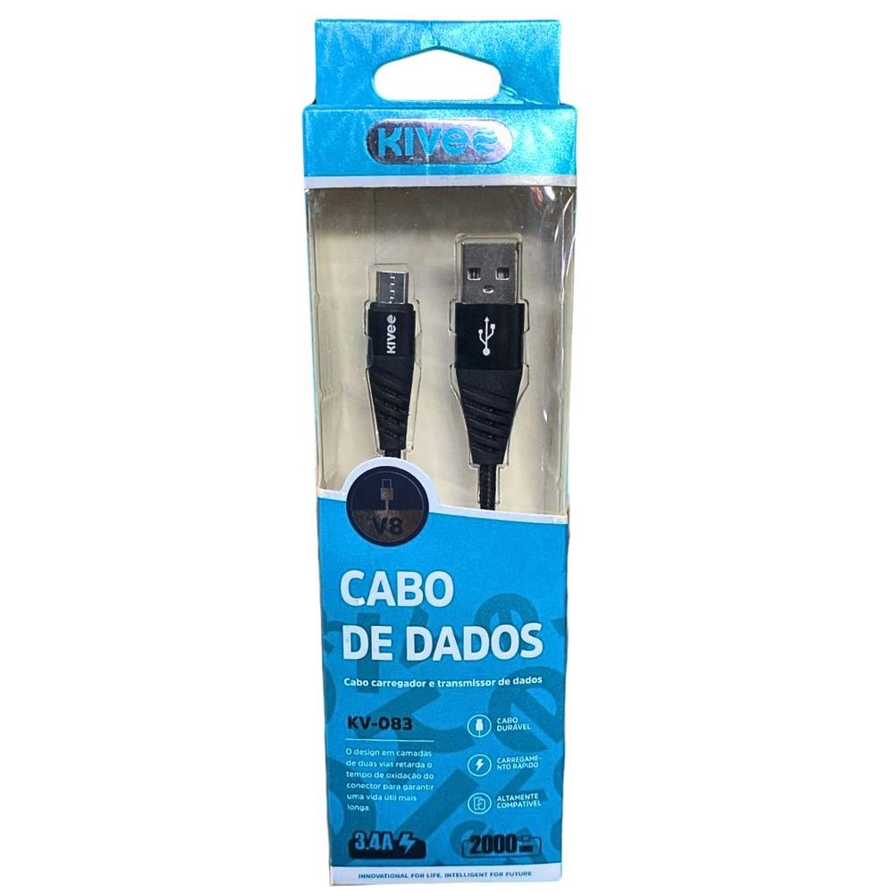 Cabo KIVEE - USB V8 - 3.4A - 2 Metros - KV-083 : Atacadista de Cabos V8 ...
