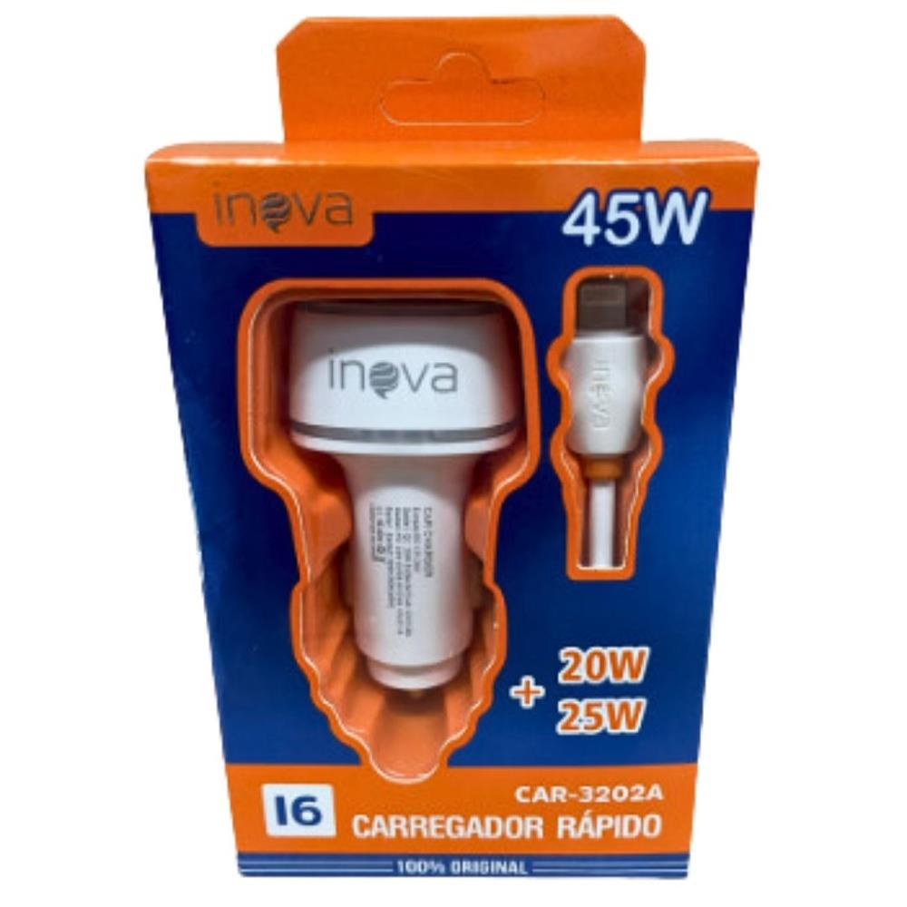 Carregador Veicular INOVA - LIGHTNING - 45W - Cabo Solto - CAR-3202A ...