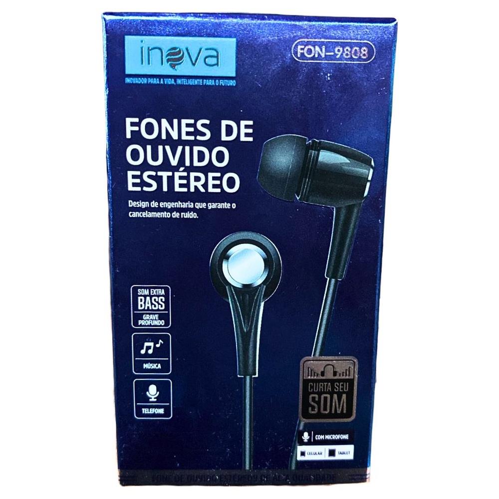 Fone INOVA - P2 - Com Microfone - FON-9808 : ÁUDIO - FONES - P2 : Inova ...