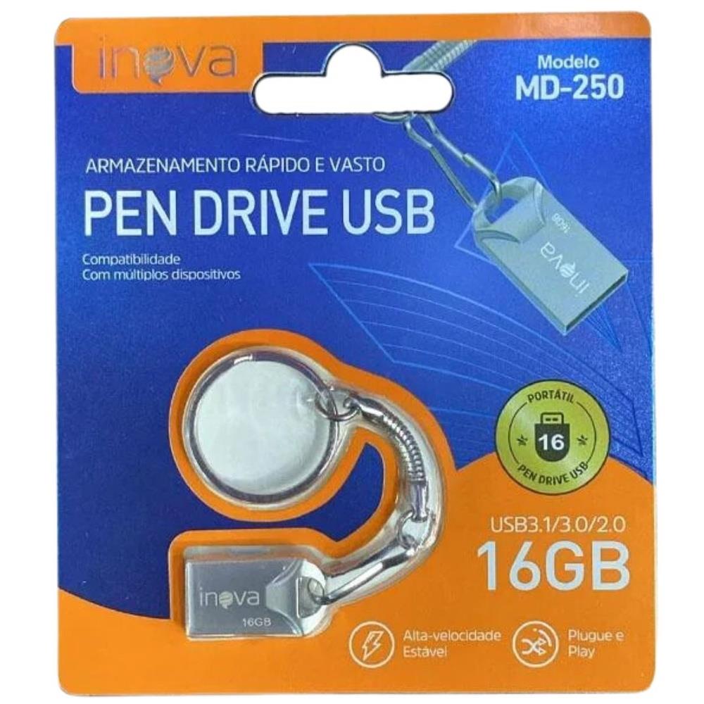 Pen Drive INOVA - 16GB - MD-250 : INFORMÁTICA - PEN DRIVES